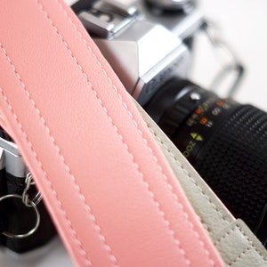 Pastel Pink Camera Strap With White Ends Dusty Pink Vegan | Etsy