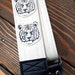 White Tiger Guitar Strap, Hand Sewn Tigers on White Vegan Leather, Made ...