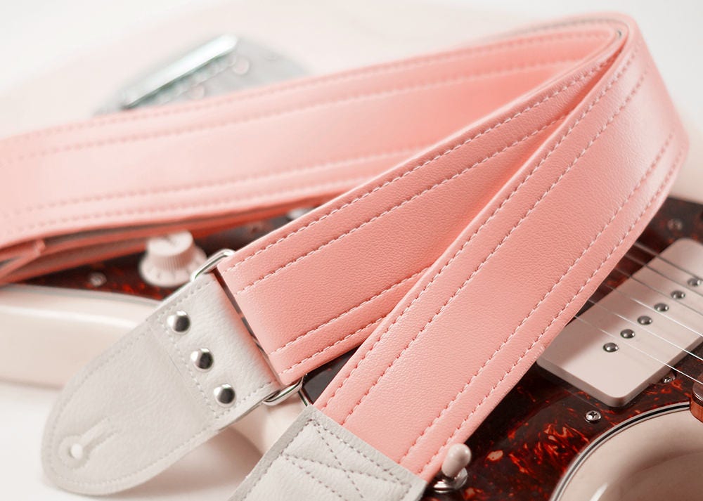 Pink Vintage Candy Guitar Strap Dusty Pink Pastel Vegan | Etsy