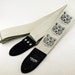 White Tiger Guitar Strap, Hand Sewn Tigers on White Vegan Leather, Made ...