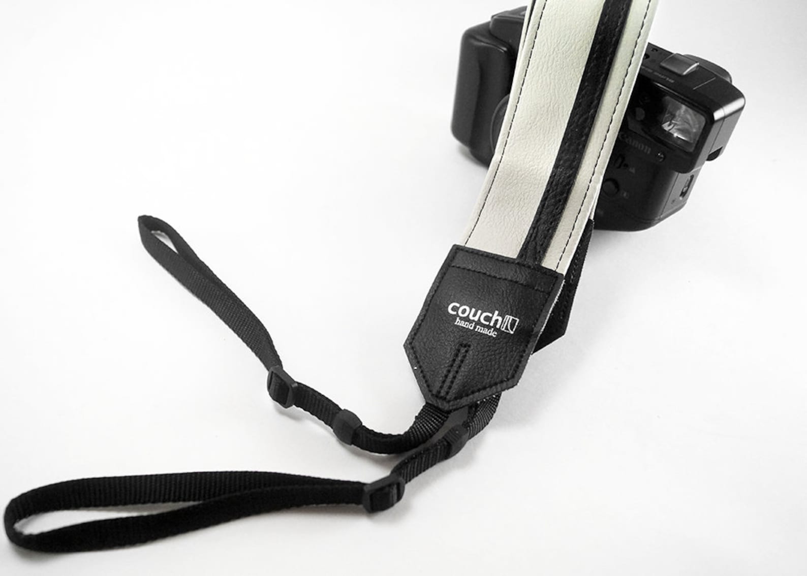 White & Black Racing Stripe Camera Strap - Heavy Duty - Made in USA ...