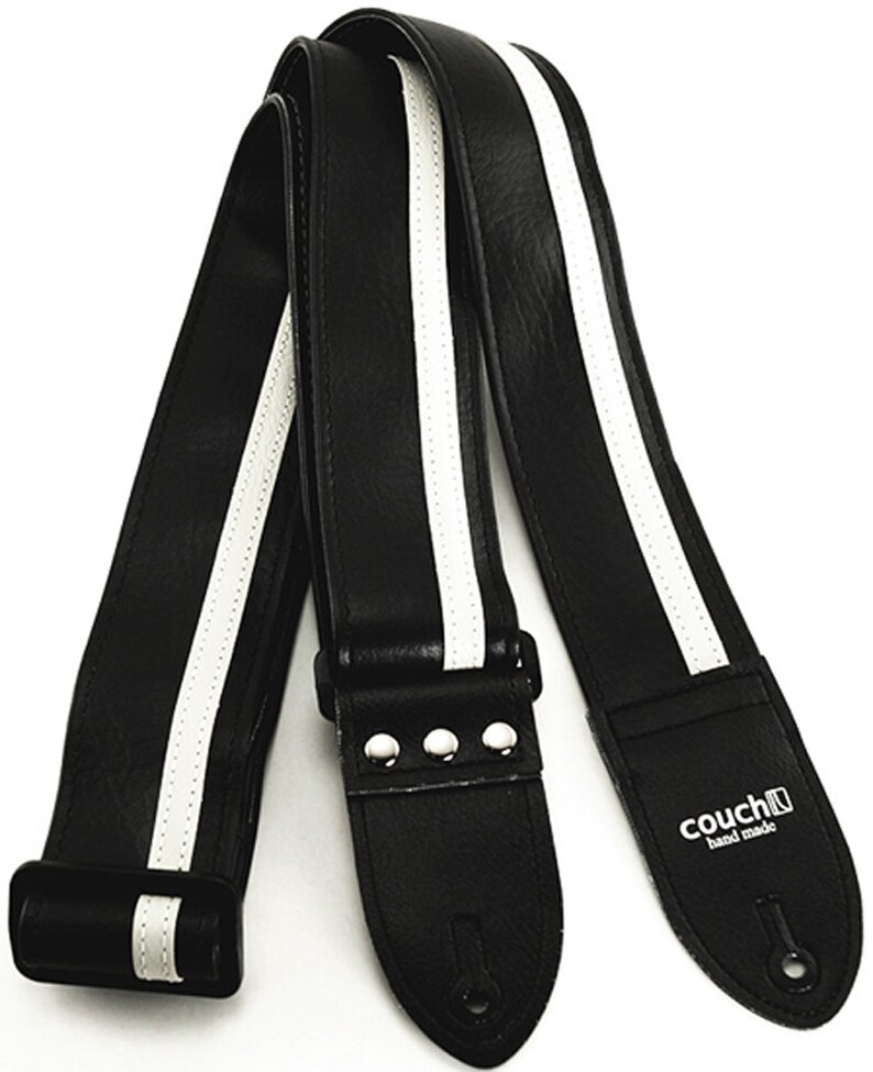 Black and White Racing Stripe Guitar Strap Vegan Made in - Etsy