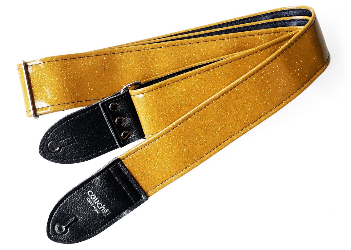 Gold Sparkle Guitar Strap Metal Flake Vintage Style - Etsy