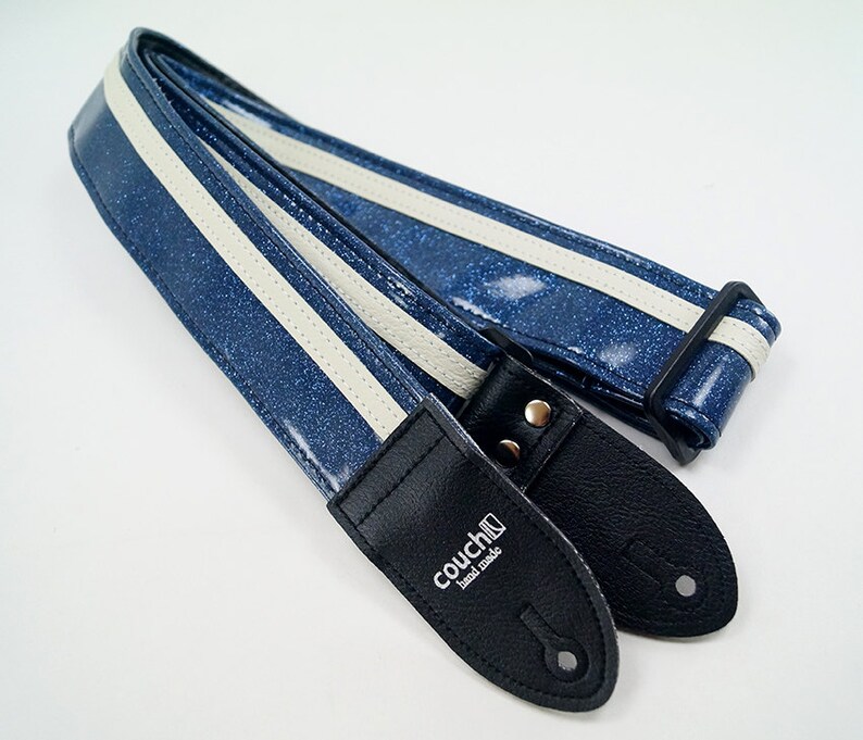 Blue Sparkle Racing Stripe Guitar Strap 60s Style Built to - Etsy