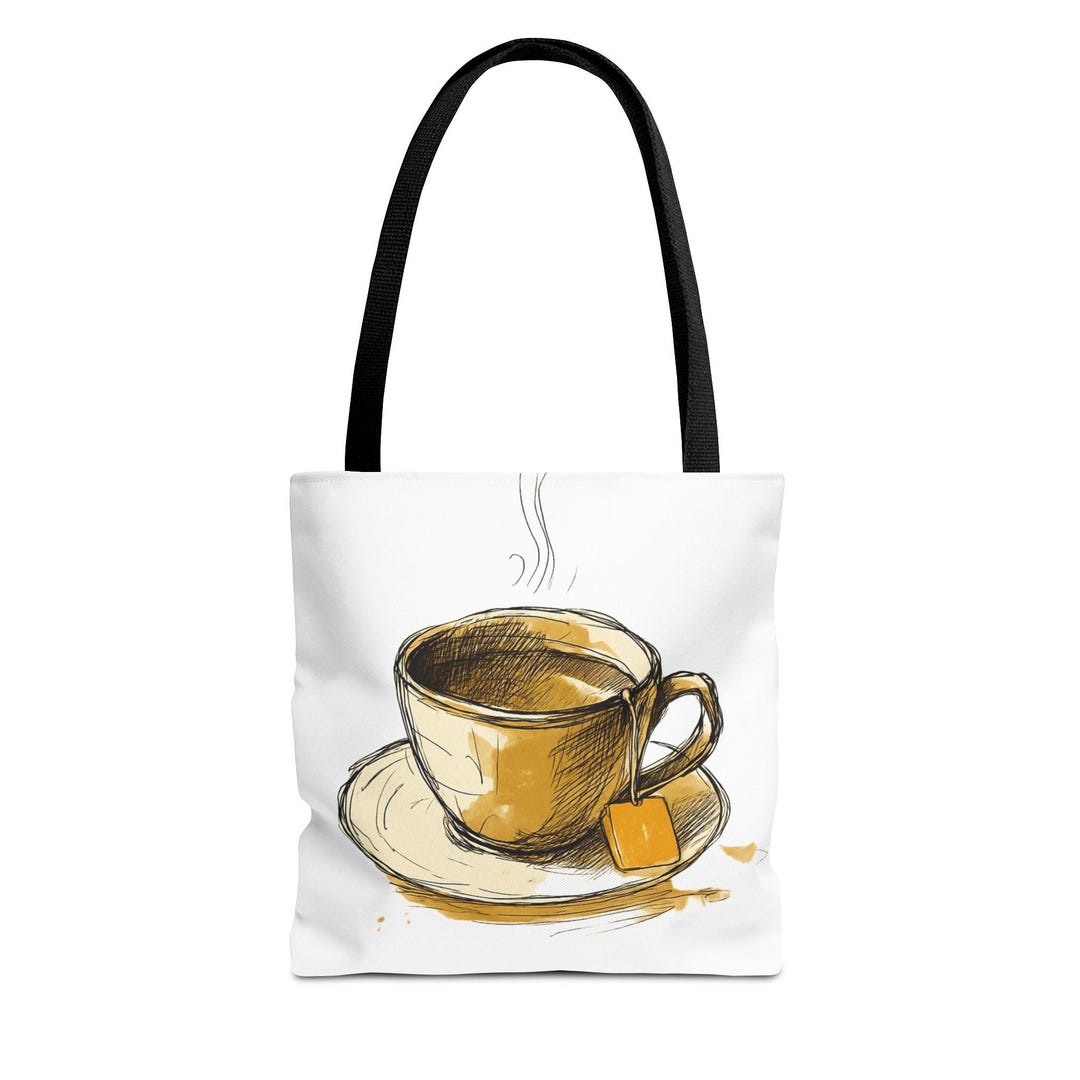 Coffee Lover's Tote Bag, Cute Tea Cup Design, Perfect for Gifts ...