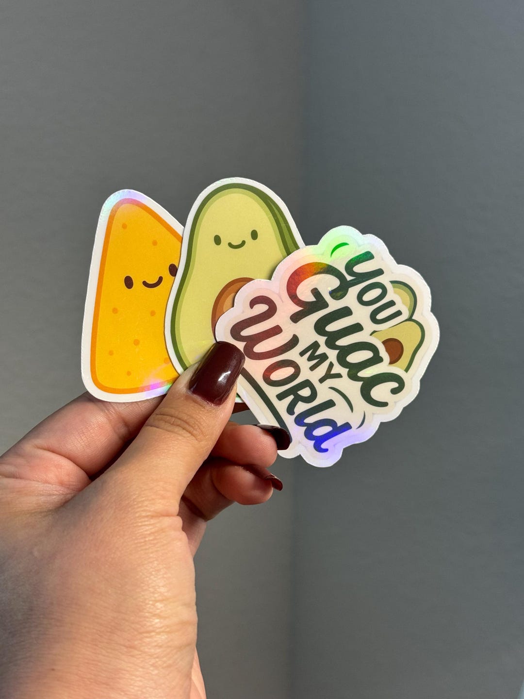 Guacamole Sticker Pack | Funny Avocado & Chip Holographic Decals - Etsy