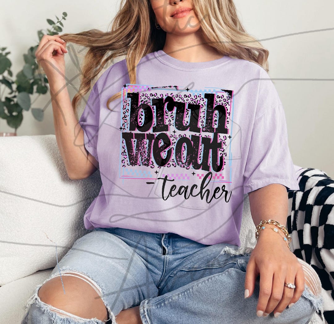 Bruh We Out, School’s Out, Purple Font Shadow, Summertime, Graphic T ...