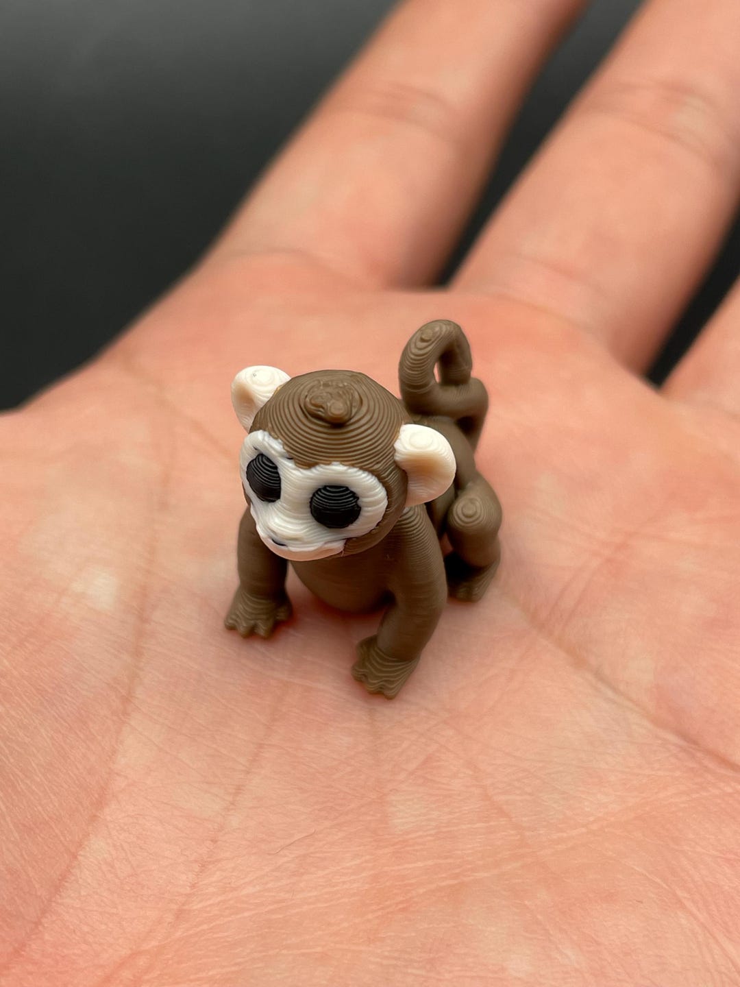 3D Printed Baby Monkey Mini - Cute Monkey Figurine - Small Desk Toy ...