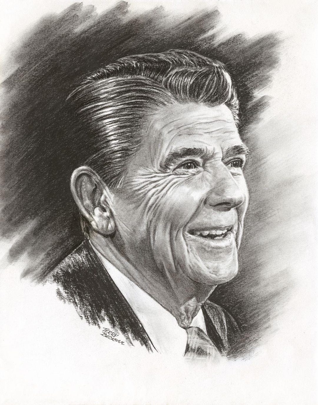 Ronald Reagan Fine Art Print, Original Artwork, Reagan Portrait, 8x10 ...