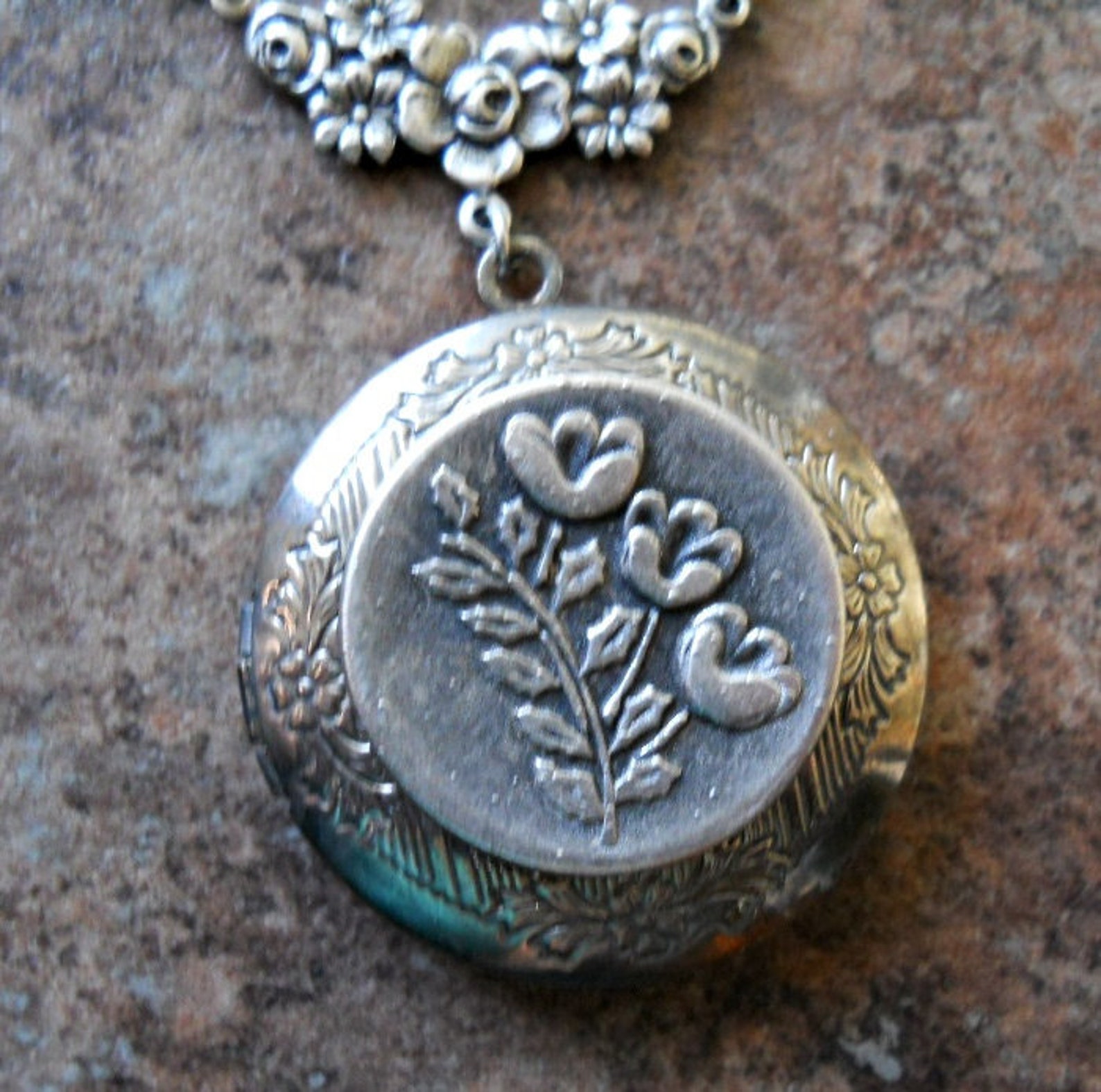 Poppy Garden Silver Locket Exclusively by Enchanted Lockets | Etsy
