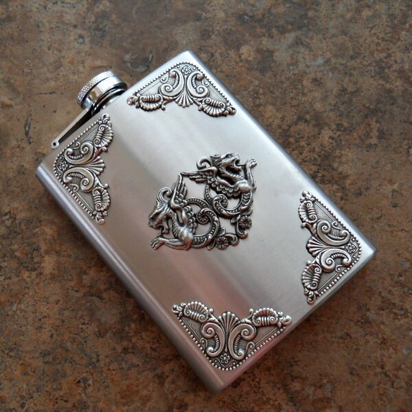 Silver Flask - Etsy