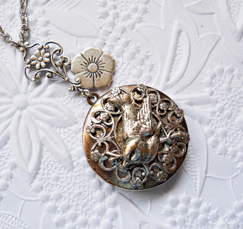 NEW Secret Garden Locket Wren Locket Bird Locket - Etsy
