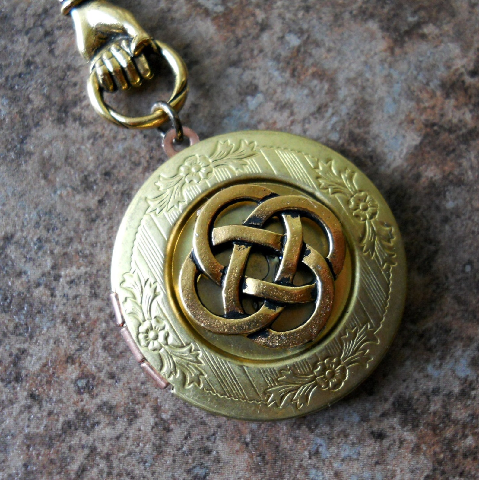 Irish Celtic Knot Vintage Style Locket Brass Celtic Locket - Etsy