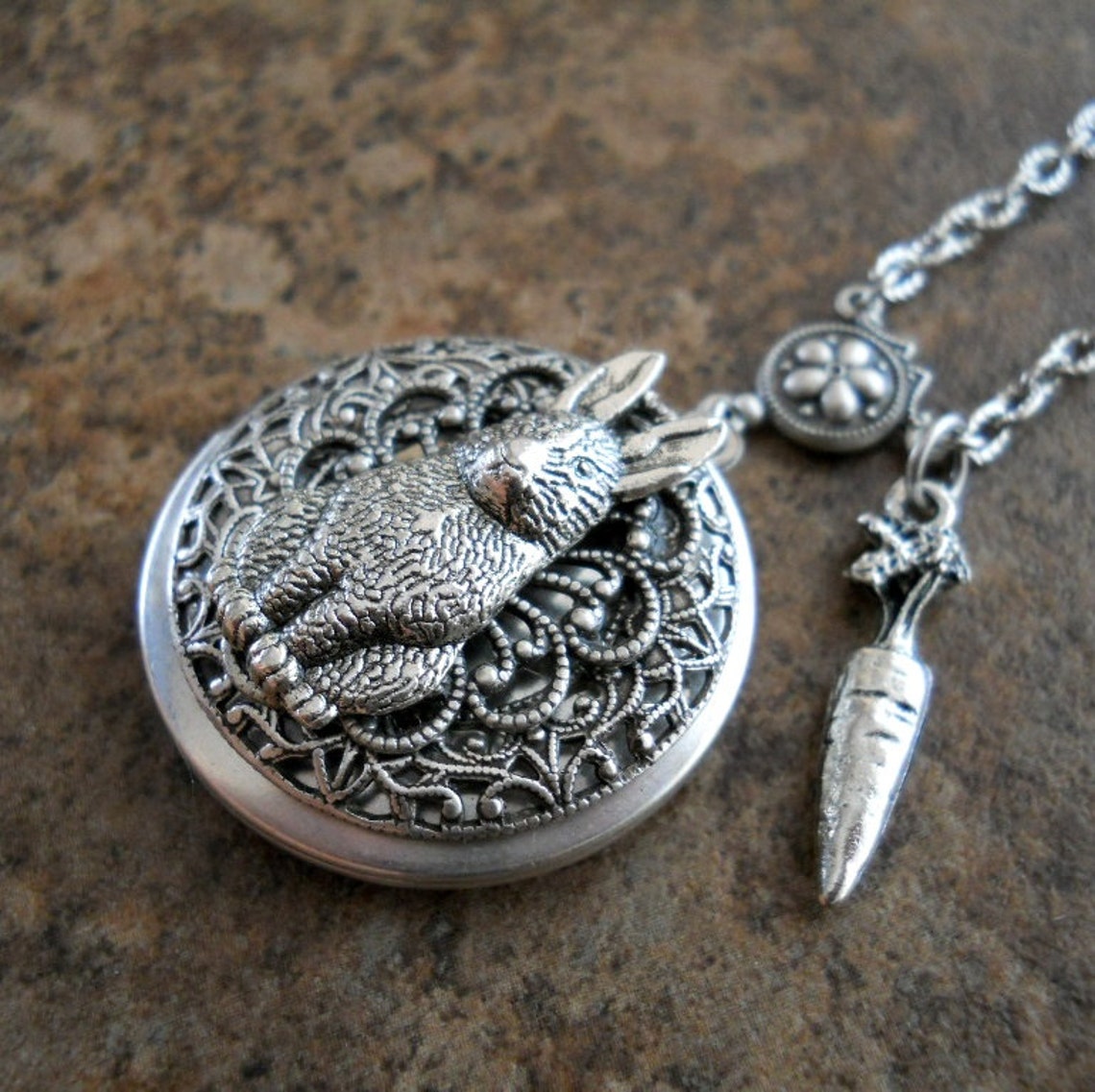 Hunny Bunny Locket in Silver Rabbit Locket Easter Locket - Etsy