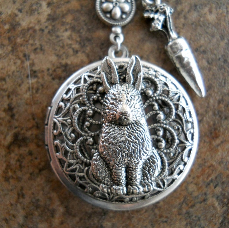Hunny Bunny Locket in Silver Rabbit Locket Easter Locket - Etsy