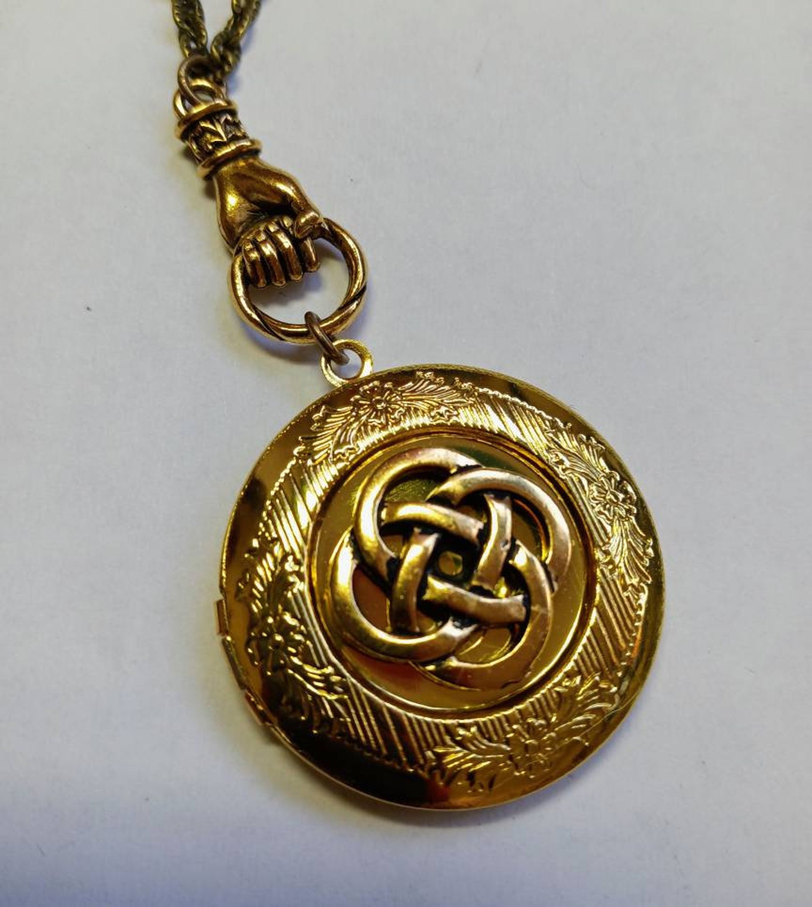 Irish Celtic Knot Vintage Style Locket Brass Celtic Locket - Etsy