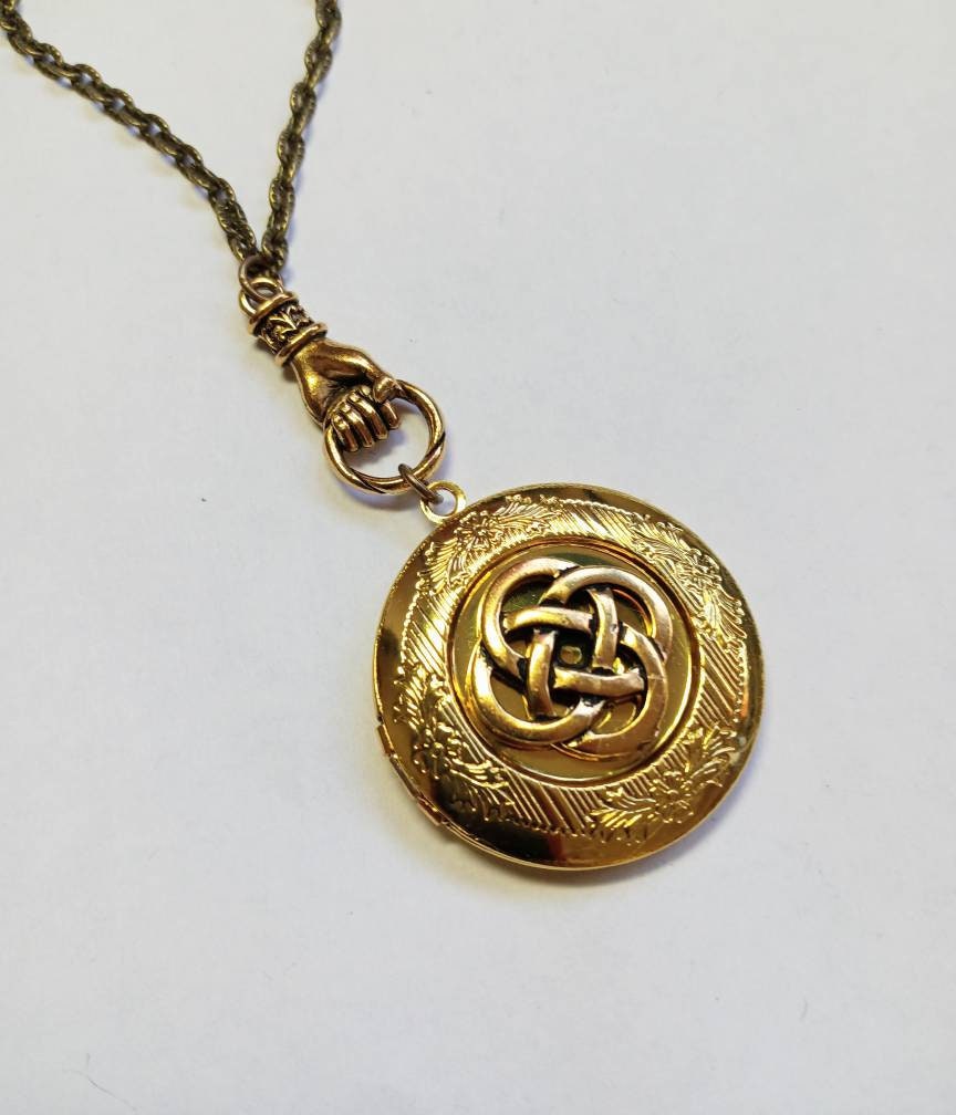 Irish Celtic Knot Vintage Style Locket Brass Celtic Locket - Etsy Canada