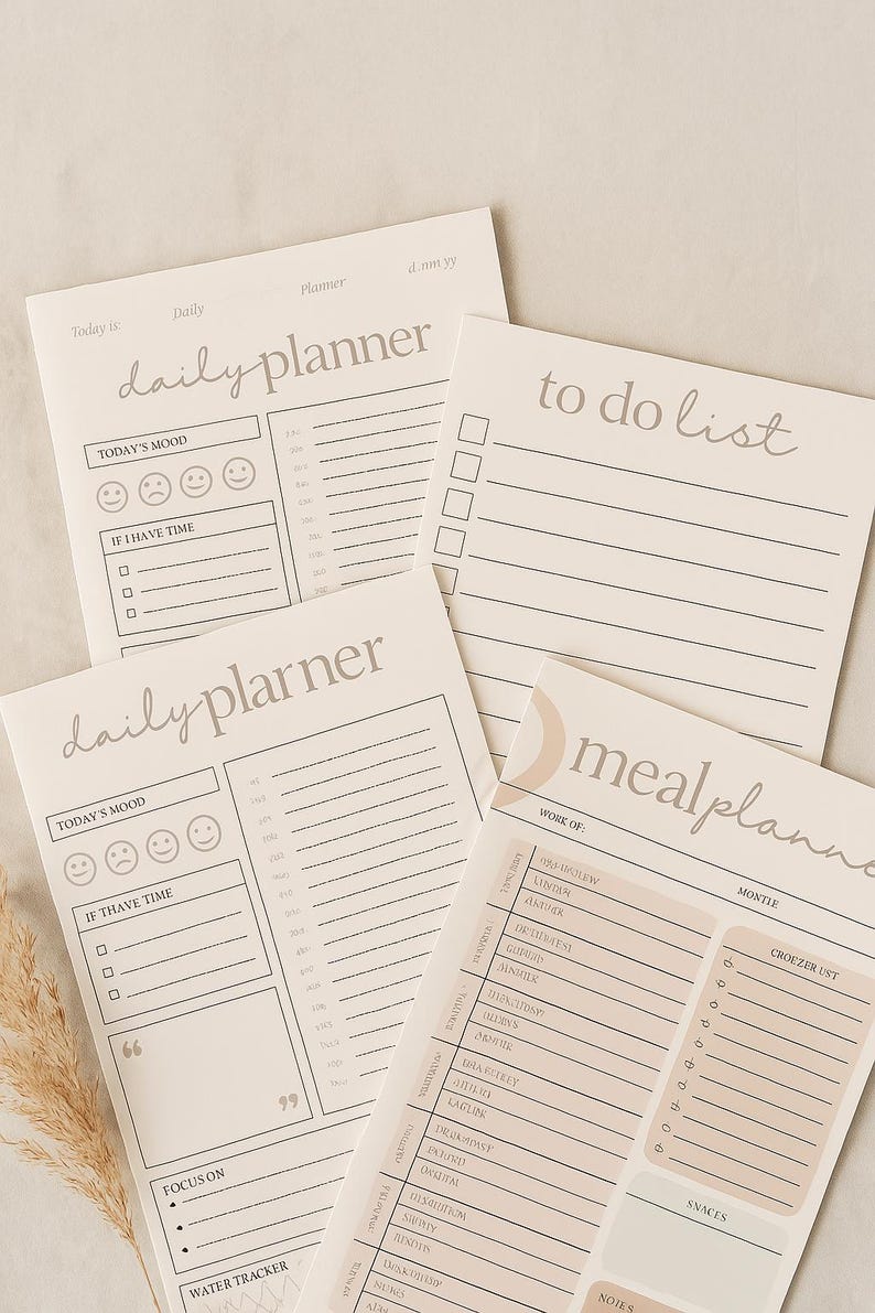 Boho Life Planner – 10 Page Printable PDF + Canva Template | Aesthetic ...