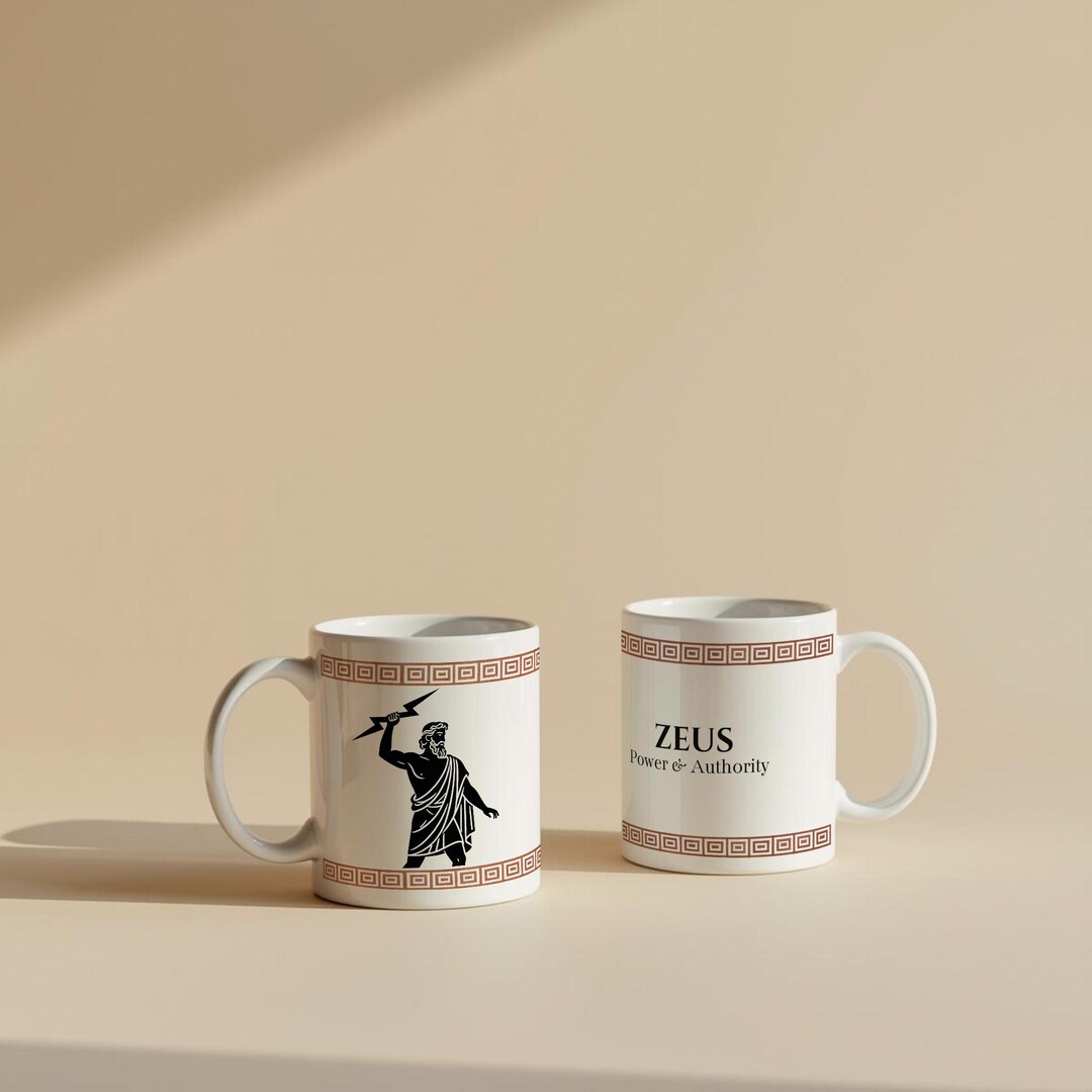 Zeus Greek Mythology Mug – Ancient Attic Pottery Inspired Design ...