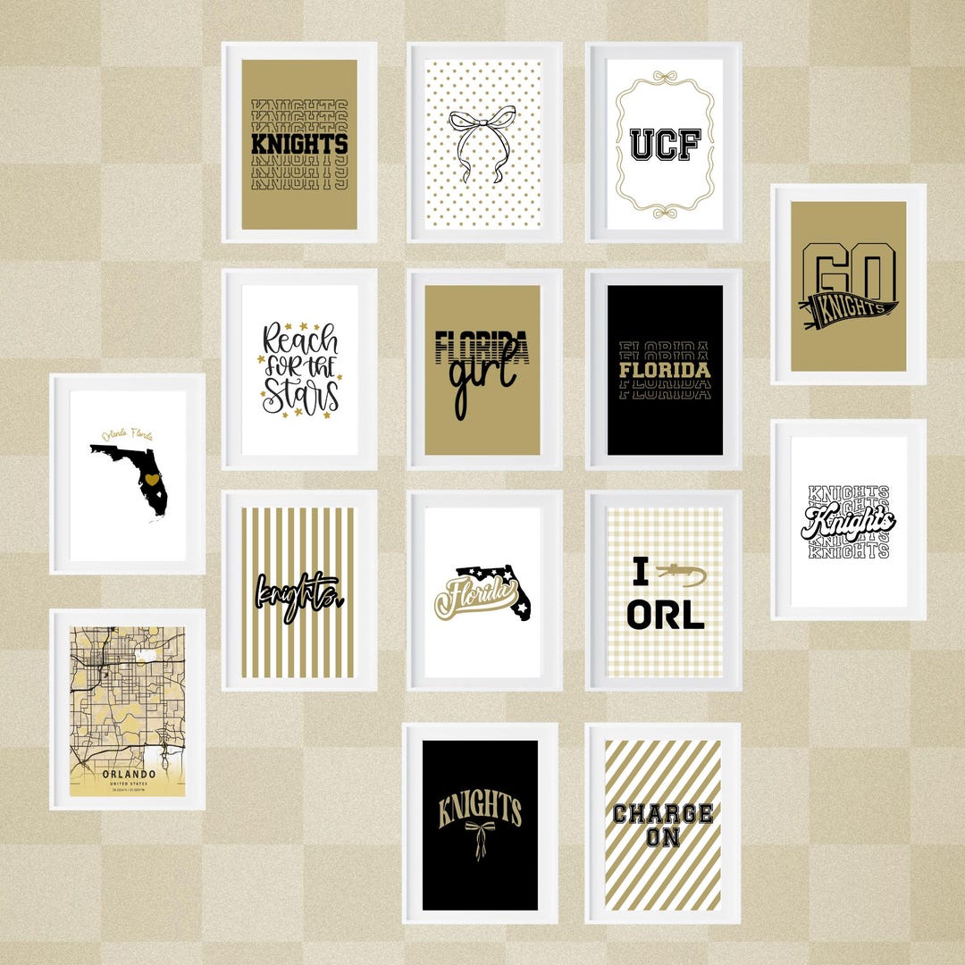 UCF Knights Dorm Wall Art Set | University of Central Florida Decor ...