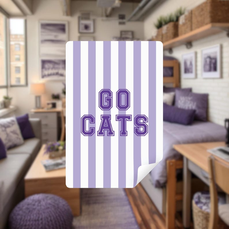 Kansas State Wildcats Dorm Wall Art Set | KSU Decor, Purple Digital ...