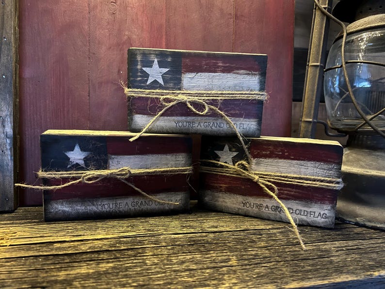 Rustic Salvaged Wood Flag Block, Patriotic Decor, Americana - Etsy