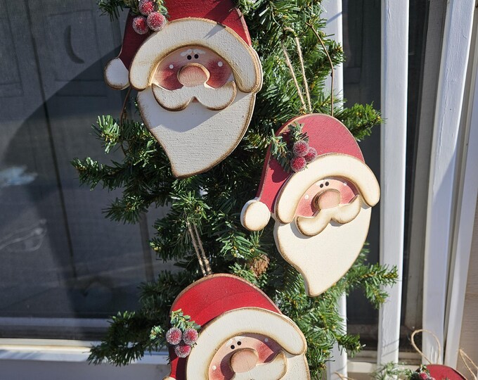 Santa Head Ornament, Christmas , Holiday, Gift Tag, Bunco Prizes - Etsy