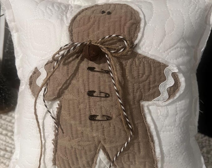 Rustic Gingerbread Pillow, Christmas Decor, Gingerbread Decor, Country ...