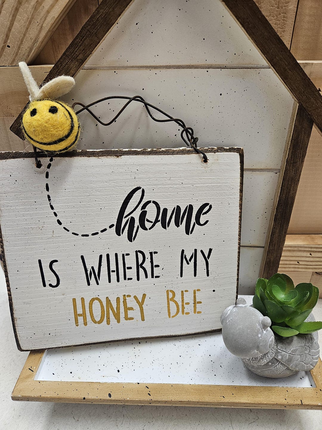 Home is Where My Honey Bee Sign, Home Decor, Bunco Prizes - Etsy
