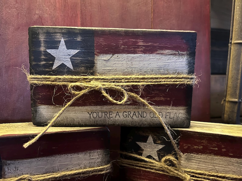 Rustic Salvaged Wood Flag Block, Patriotic Decor, Americana - Etsy