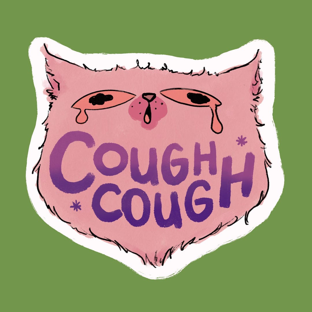 Cough Cough Kitty Sticker - Etsy