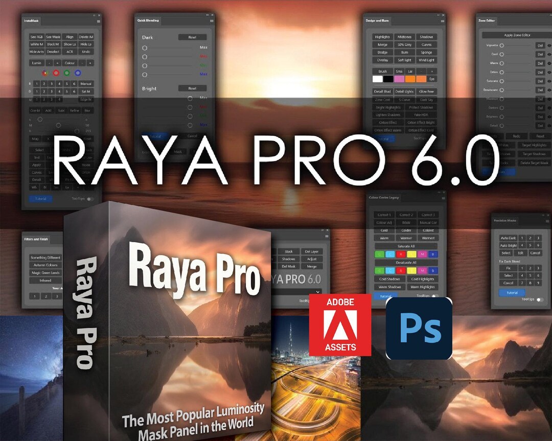 Raya Pro 6.0 Photoshop Plugin – Luminosity Mask Panel (instant Download ...