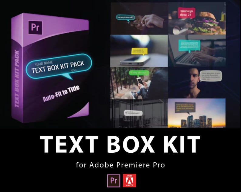 Animated Text Boxes Premiere Pro | MOGRT Callouts, Subtitle Templates ...