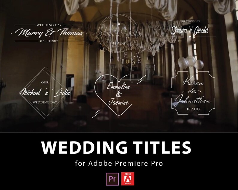 Elegant Wedding Titles – Animated Text Templates for Premiere Pro - Etsy