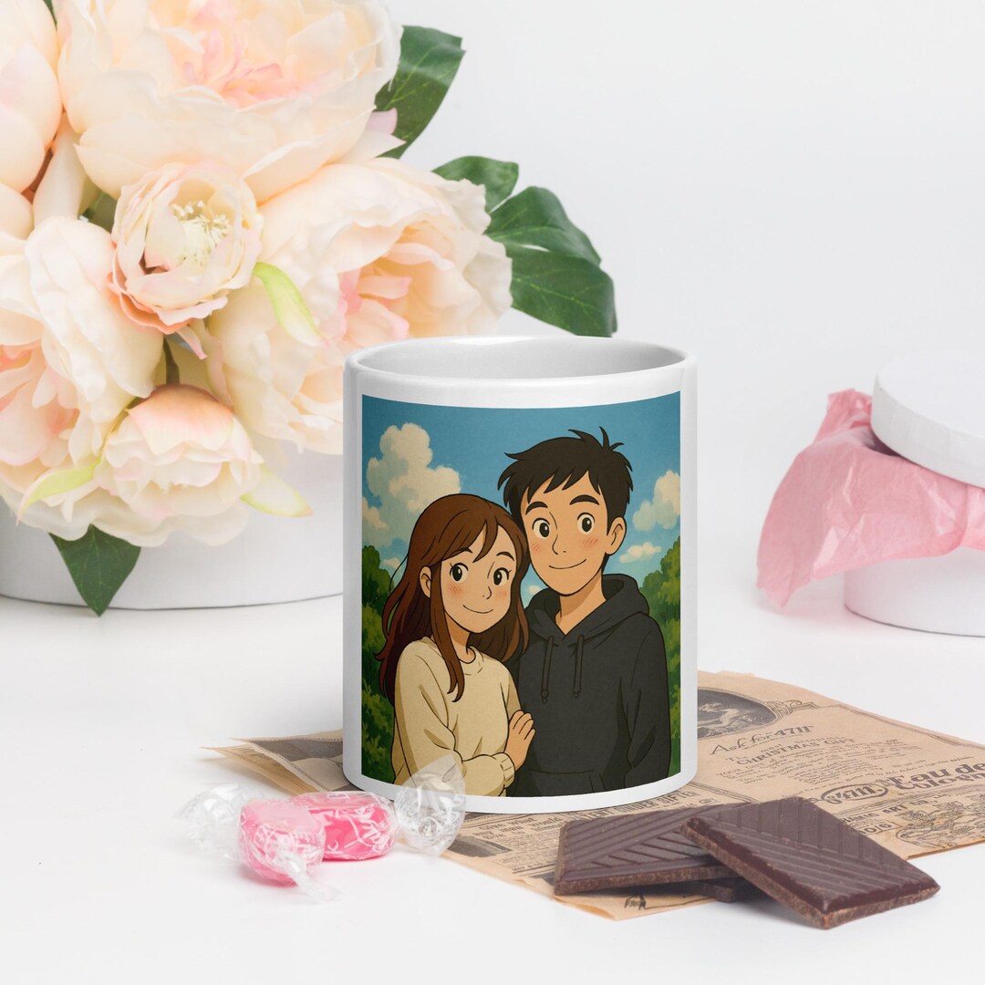 Custom Anime Portrait Mug • Personalized Photo to Anime Art • Cute ...