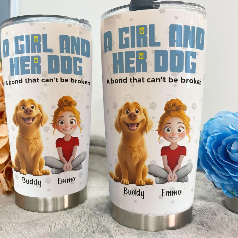 Mom and Dog Cartoon Mug - Etsy
