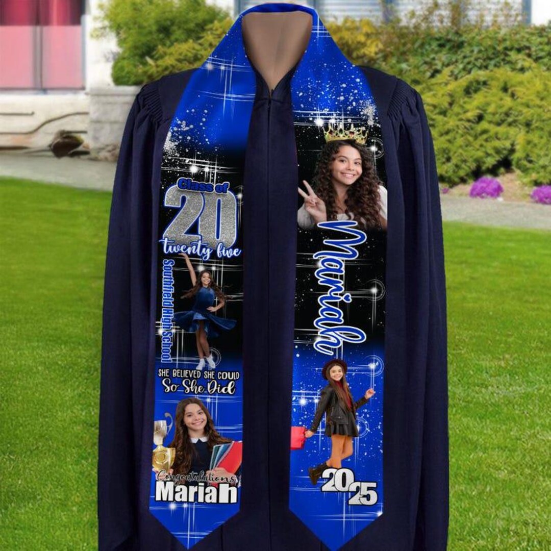 2025 Custom Graduation Stole – Personalized Grad Sash With Logo, Text ...