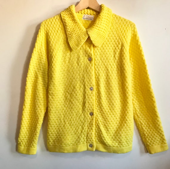 Lemon Yellow 70s Cardigan - Gem
