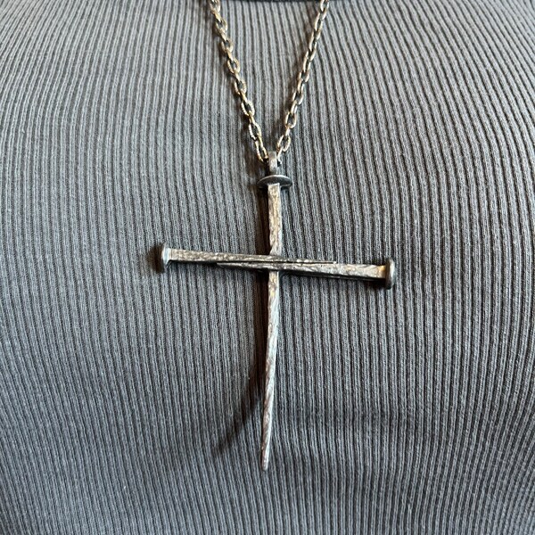 Nail Cross Necklace - Etsy