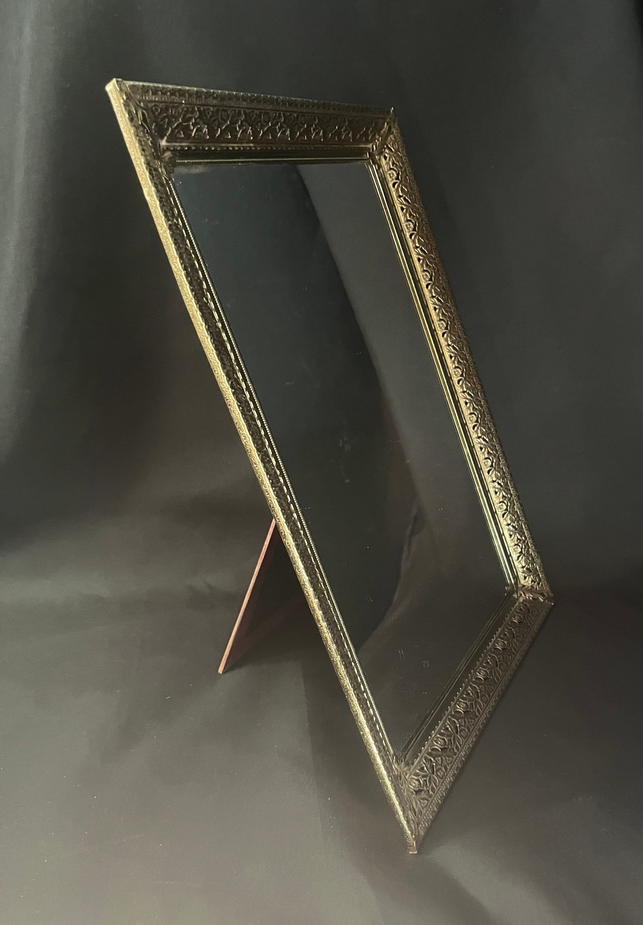 Vintage 60s Standing Gold Frame Mirror - Etsy