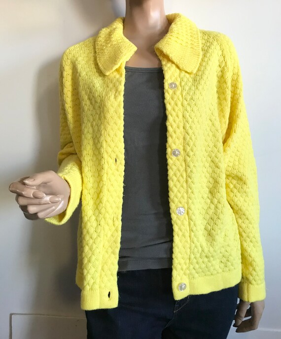 Lemon Yellow 70s Cardigan - Gem