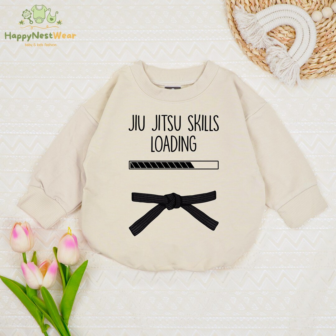 Jiu Jitsu Skills Loading Baby Romper, Black Belt Baby Tee, Future Jitsu ...