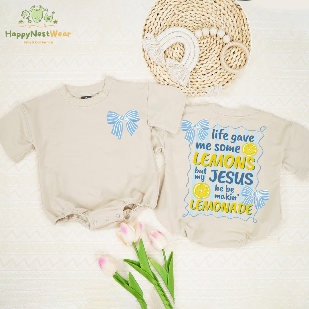 Life Gave Me Lemons, Jesus Made Lemonade Romper, Christian Bible Verse ...