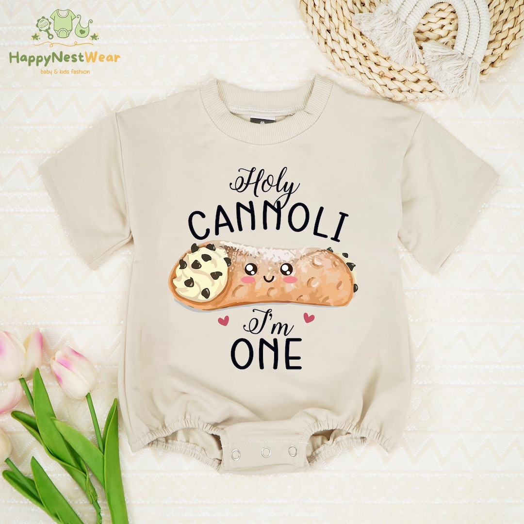 Holy Cannoli I'm One Baby Romper, Little Cannoli Bodysuit, Cute Italian ...