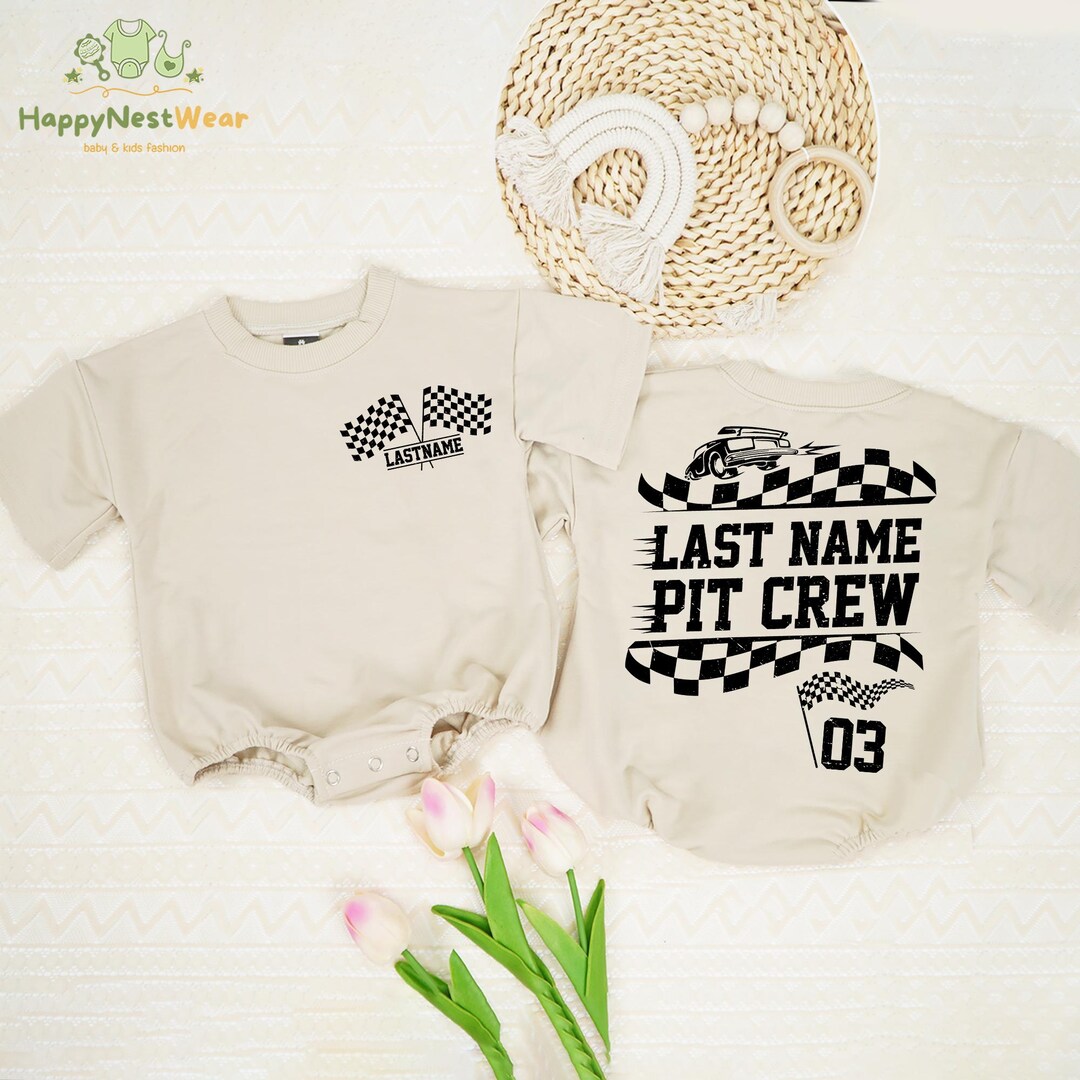 Personalized Pit Crew Baby Romper, Future Race Car Driver Outfit ...