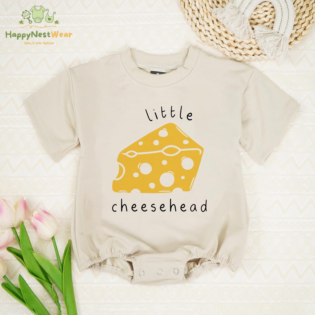 Little Cheesehead Baby Romper, Cute Little Cheese Curd Baby Bodysuit ...