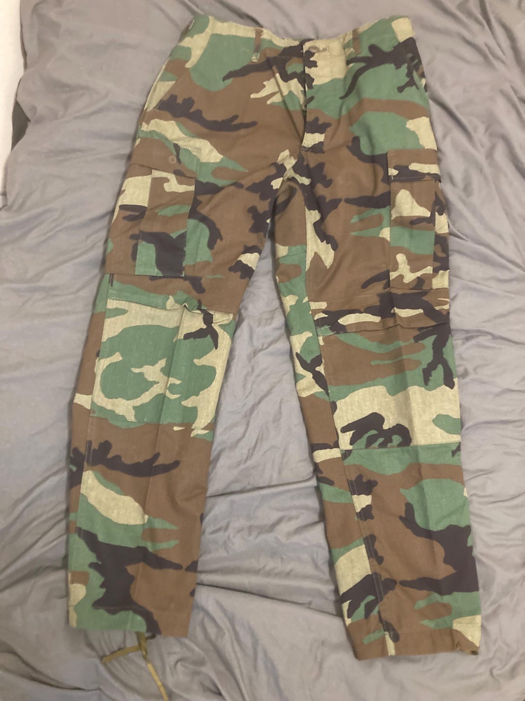 US Woodland Camouflage BDU Pants Medium Regular 80s USGI Fatigues Selma ...