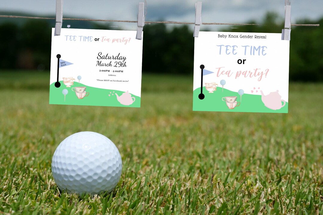 Gender Reveal, Tee Time, Tea Party, Invitation, Golf, Editable - Etsy