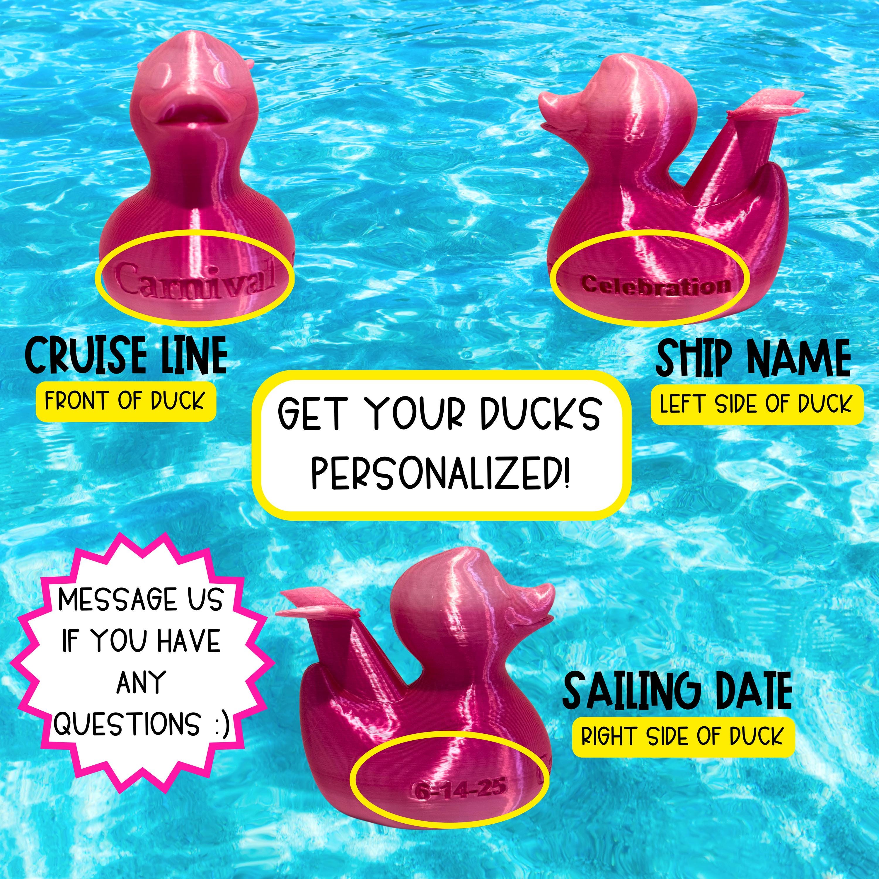 Custom 3D Printed Cruise Ducks, Carnival, Princess, NCL, Royal, More ...