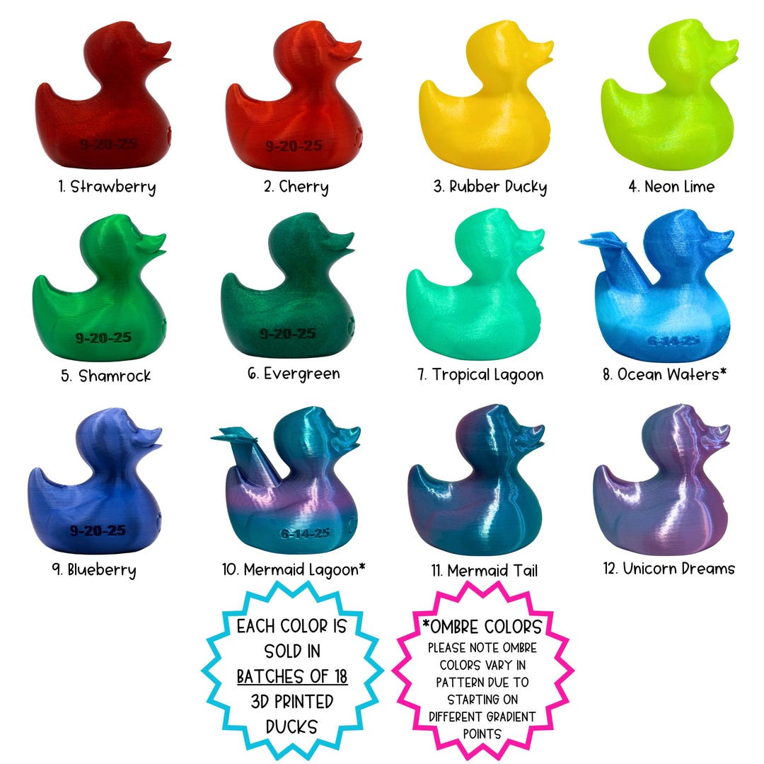 Custom 3D Printed Cruise Ducks, Carnival, Princess, NCL, Royal, More ...